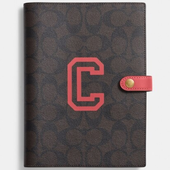 Coach | Bags | Coach Notebook In Signature Canvas With Varsity Motif In ...